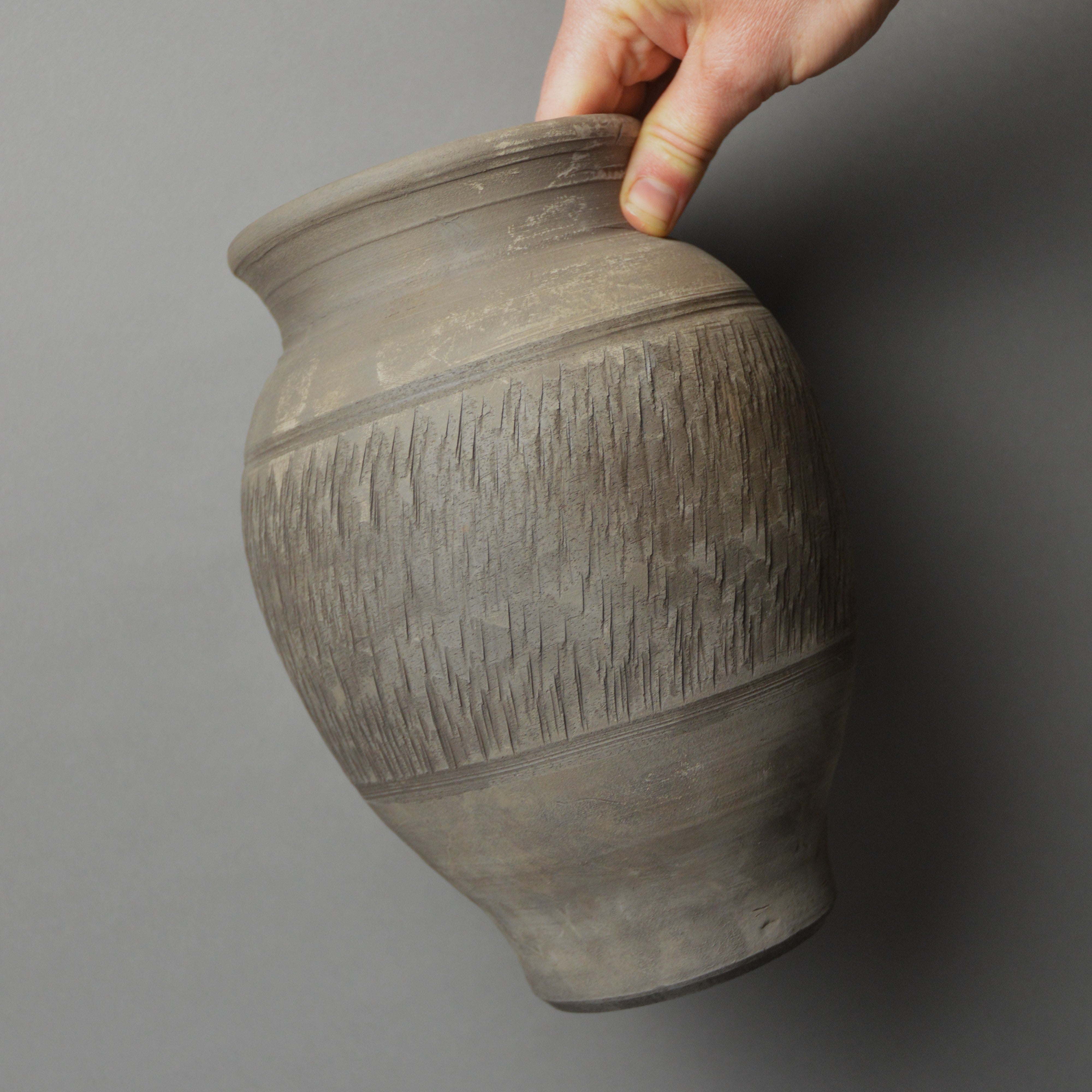 Roman Black Burnished Chatter Ware Jar – PottedHistory